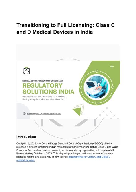 Ppt Full Licensing Requirement For Class C And D Medical Devices In