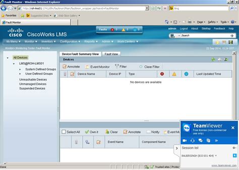 Not Able To See Devices In Fault Monitor LMS Cisco Community