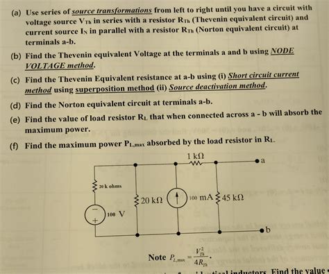 Solved A Use Series Of Source Transformations From Left Chegg