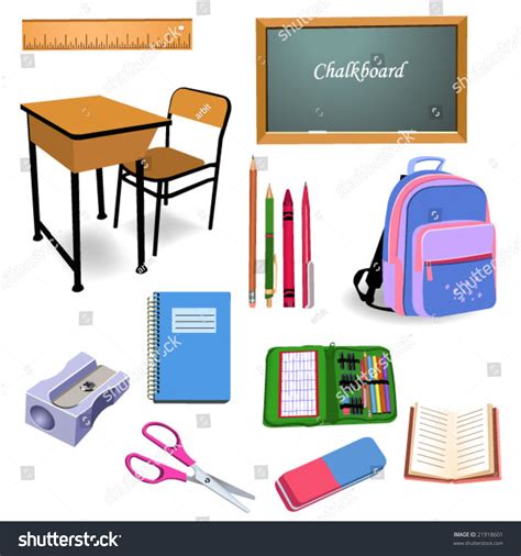 School Objects Stock Vector 21918601 Shutterstock