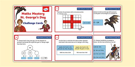 👉 Y4 Maths Mastery St Georges Day Challenge Cards