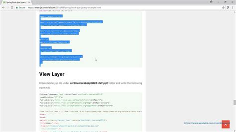 Spring Boot Ajax Jquery Example Ajax Spring Boot Example Youtube