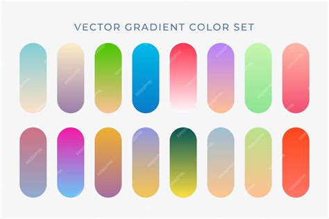 Premium Vector Gradient Color Set Element Set Gradient Shades Combination Vibrant Colorful