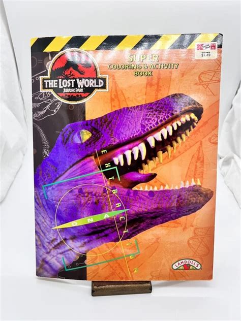 Vintage The Lost World Jurassic Park Super Coloring Activity Book 1997