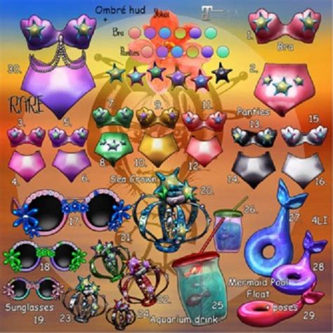 Second Life Marketplace 30 Yokai Sunset Sea Swimsuit Rare