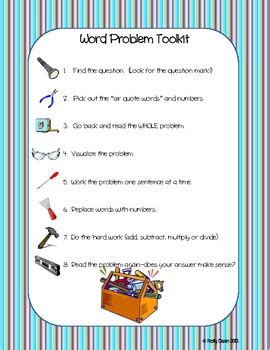 Word Problem Toolkit Strategy To Teach Babes To Solve Word Problems