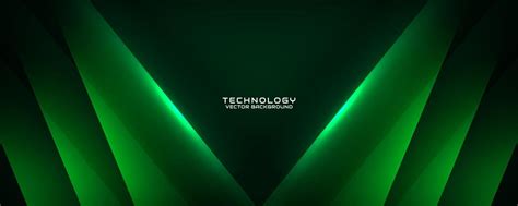 3d Green Techno Abstract Background Overlap Layer On Dark Space With