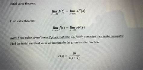 solved initial value theorem lim f t lim 8f 8 0 800