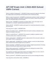 Ap Csp Final Exam Questions And Answers Solved Correct Docx Ap Csp Final Exam Questions And