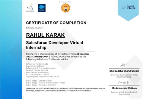Rahul Karak On Linkedin Salesforce Virtualinternship Crm Techjourney Learninganddevelopment…
