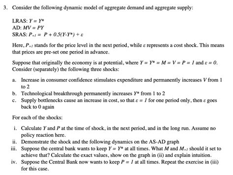 solved consider the following dynamic model of aggregate