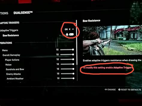 Adaptive Trigger Is On But The Bow Resistance Option Is Still Locked R Thelastofus