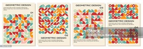 벡터 추상 기하학적 모양의 포스터입니다 배경 잡지 표지를 위한 템플릿 디자인 빨간 복고풍 배경입니다 현대 벡터 일러스트 레이 션입니다 0명에 대한 스톡 벡터 아트 및 기타