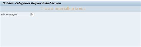CX F SAP Tcode Display Subitem Categories