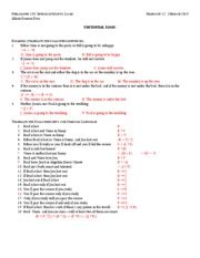 150 Handout 12 2 March 2010 Sentential Logic Class Key PHILOSOPHY 150 INTRODUCTION TO