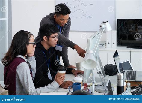 Programmers Working In Team Stock Image Image Of Intelligent Showing