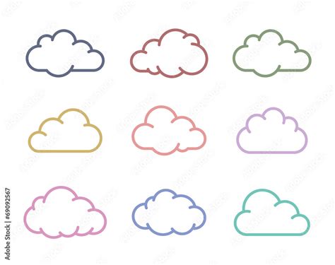 Cloud Shapes Collection Vector De Stock Adobe Stock