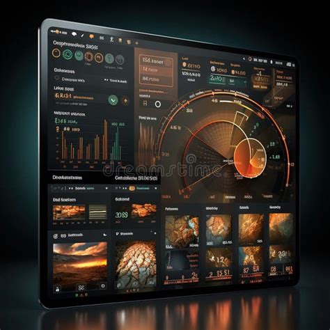 Advanced Digital Dashboard With Real Time Data Analysis And Monitoring Tools Stock Illustration