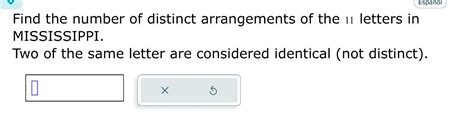 solved find the number of distinct arrangements of the 11