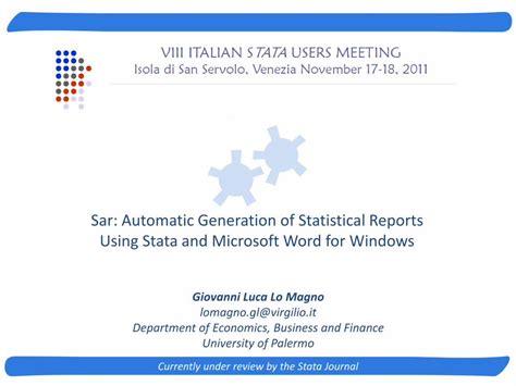 PDF Sar Automatic Generation Of Statistical Reports Using Stata And Microsoft Word For