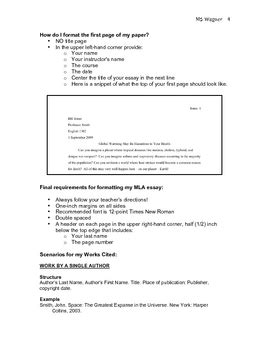 MLA Formatting Guide By Ms W TPT