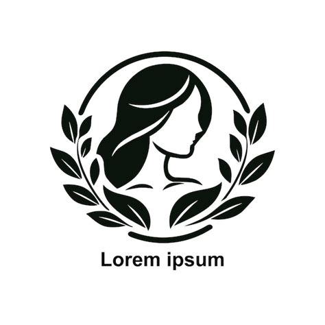естественный логотип женщины на белом фоне Премиум векторы
