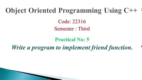 Pract 5c Program To Implement Friend Function Youtube