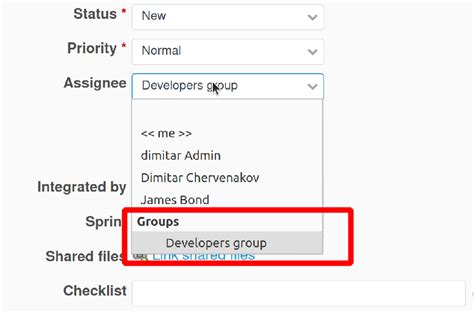 Adding Assignee As A Group Redmineup Help Agile Plugin Documentation