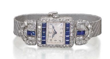 An Art Deco Sapphire And Diamond Wristwatch By Vacheron And Constantin