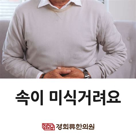 자주 속이 미식거리고 소화가 잘 안되는 증상은