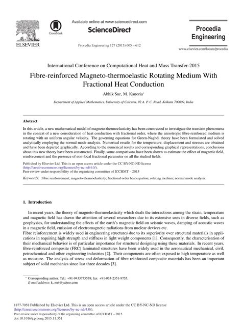 Pdf Fibre Reinforced Magneto Thermoelastic Rotating Medium With