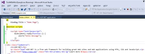 VS2013 Win 7 Asp Net Mvc Jquery Document Ready Is Not Getting Called
