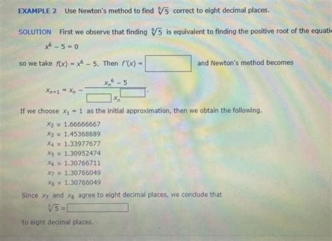 Solved EXAMPLE Use Newton S Method To Find Correct To Chegg