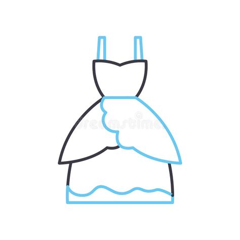 Dress Line Icon Outline Symbol Vector Illustration Concept Sign