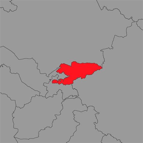 세계 지도 벡터 일러스트 레이 션에 키르기스스탄 프리미엄 벡터