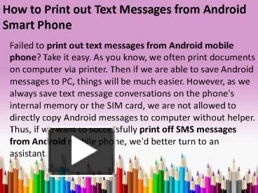 PPT How To Print Out Text Messages From Android Smart Phone PowerPoint Presentation Free To