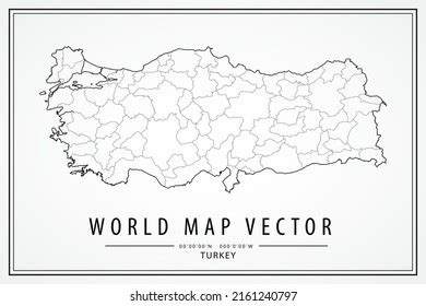 Turkey Map World Map International Vector Stock Vector Royalty Free