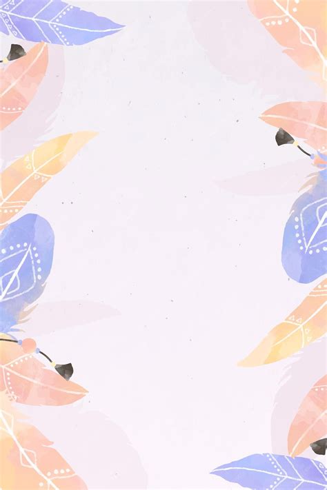 손으로 그린 깃털 테두리 벡터 Boho 스타일 무료 벡터