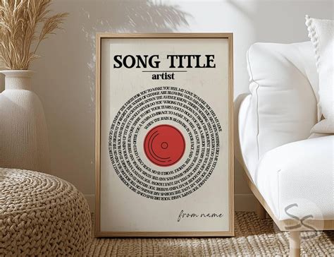 Digital Custom Song Lyrics Poster Print Personalized Music Poster