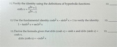 solved 11 verify the identity using the definitions of