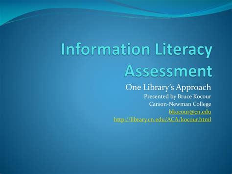 Ppt Information Literacy Assessment Powerpoint Presentation Free