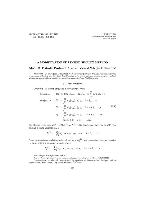 pdf a modification of revised simplex method