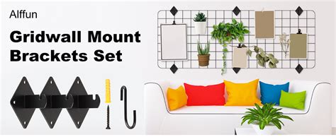 Alffun Gridwall Mount Brackets Black 30 Pcs Grid Panel Wall Mount Brackets With