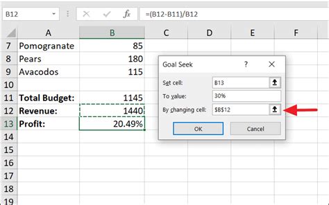 how to use goal seek in excel