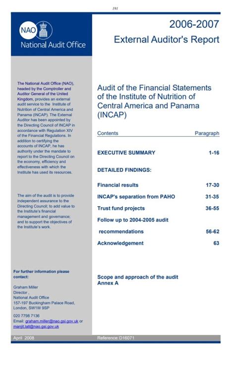 Audit Report Example Free Report Examples