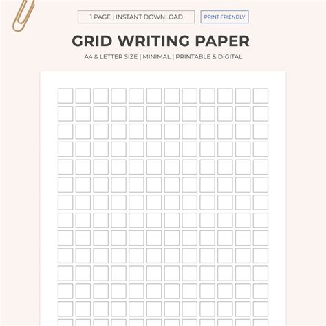 Printable Digital Grid Writing Paper Kong Ge Manuscript Paper Manuscript Essay Paper Chinese
