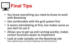 Bootstrap Web Development Framework PPTX Web Design And HTML Internet
