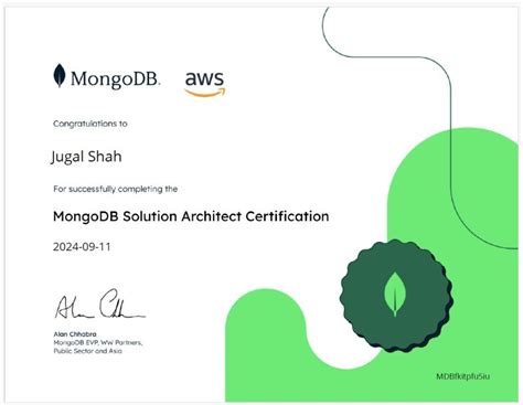 Jugal Shah On Linkedin Mongodb Solutions Architect Certified