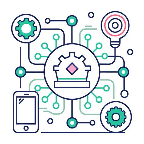 Digital Transformation Line Icon Linear Style Sign For Mobile Concept