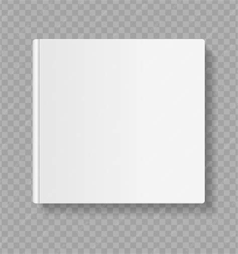 투명 한 배경 벡터 일러스트 레이 션에 현실적인 상세한 3d 빈 흰색 빈 책 템플릿 앨범 수직 방향 프리미엄 벡터